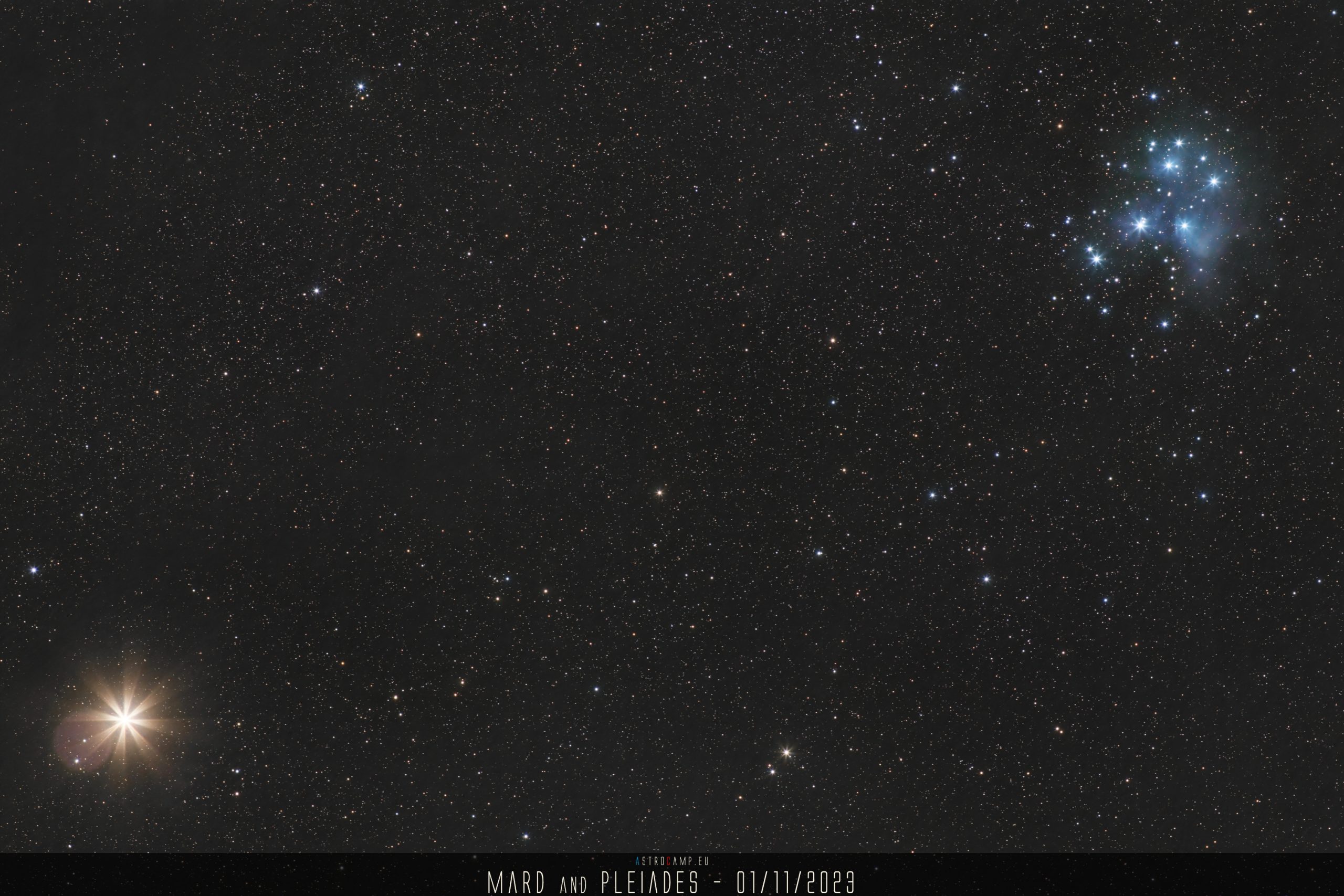 Astrophoto: Mars and Pleiades - Messier 45 - 01/23